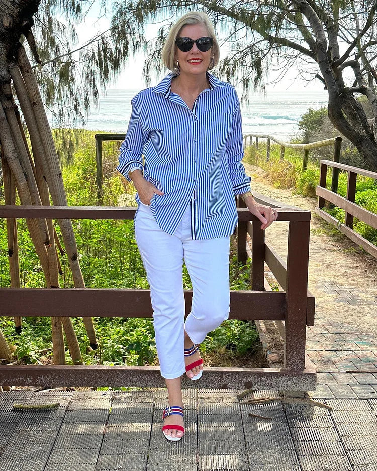 Zora | Striped Modern Blouse